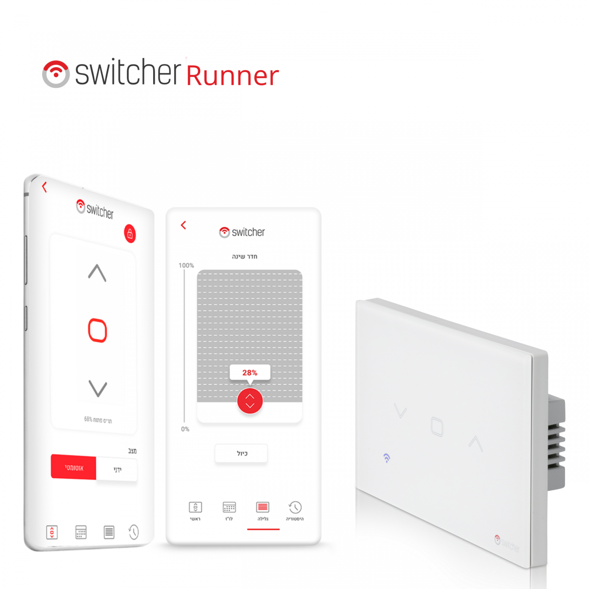 Switcher Runner - מתג תריס חכם מבית סוויצ'ר - Switcher